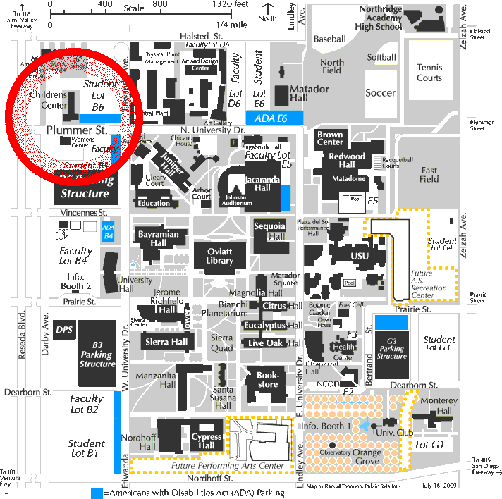 California State Northridge Map California State University,