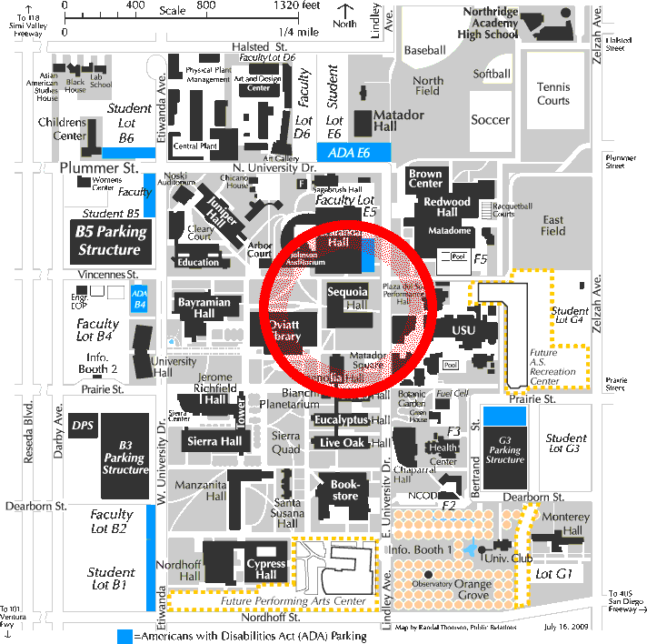 CSUN South Campus Map
