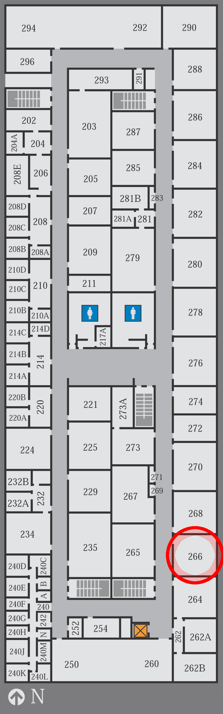 CSUN Maps, Floorplan of Sierra Hall [SH], Second Floor