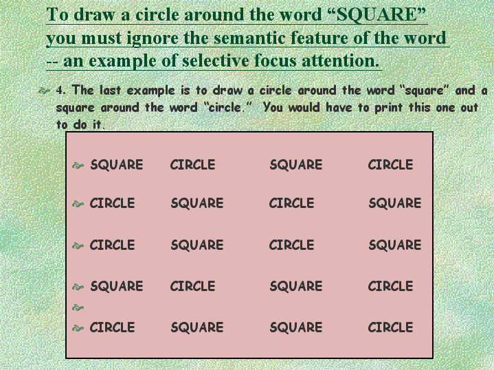 To Draw A Circle Around The Word SQUARE You Must Ignore The Semantic 